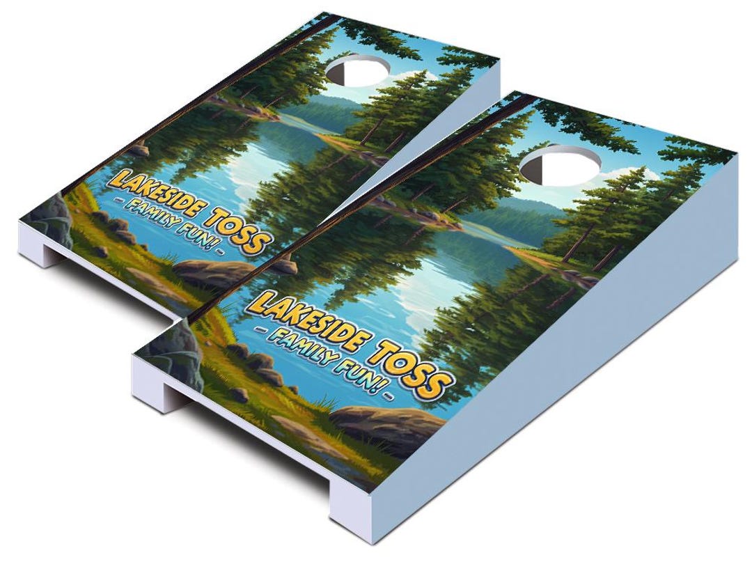 Lakeside Toss Family Fun Cornhole Set With Bags - Desktop Cornhole ...