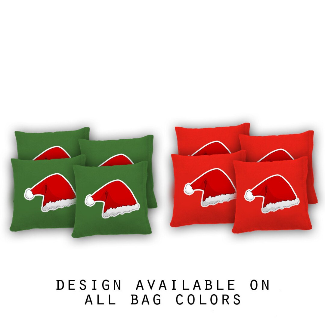 Santa Hat Cornhole Bags Set of 8 - 17 Colors to Choose From -homemade ...