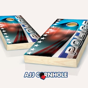 Police Cornhole Set With Bags - Police Officer Cornhole Set - Cornhole ...