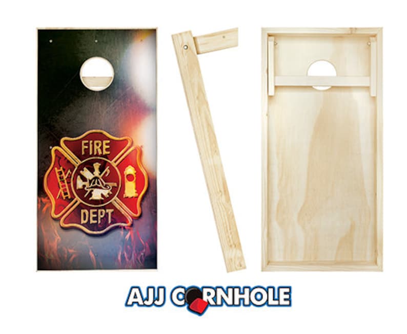 Fire Badge Cornhole Set With Bags Firefighter Cornhole Set | Etsy