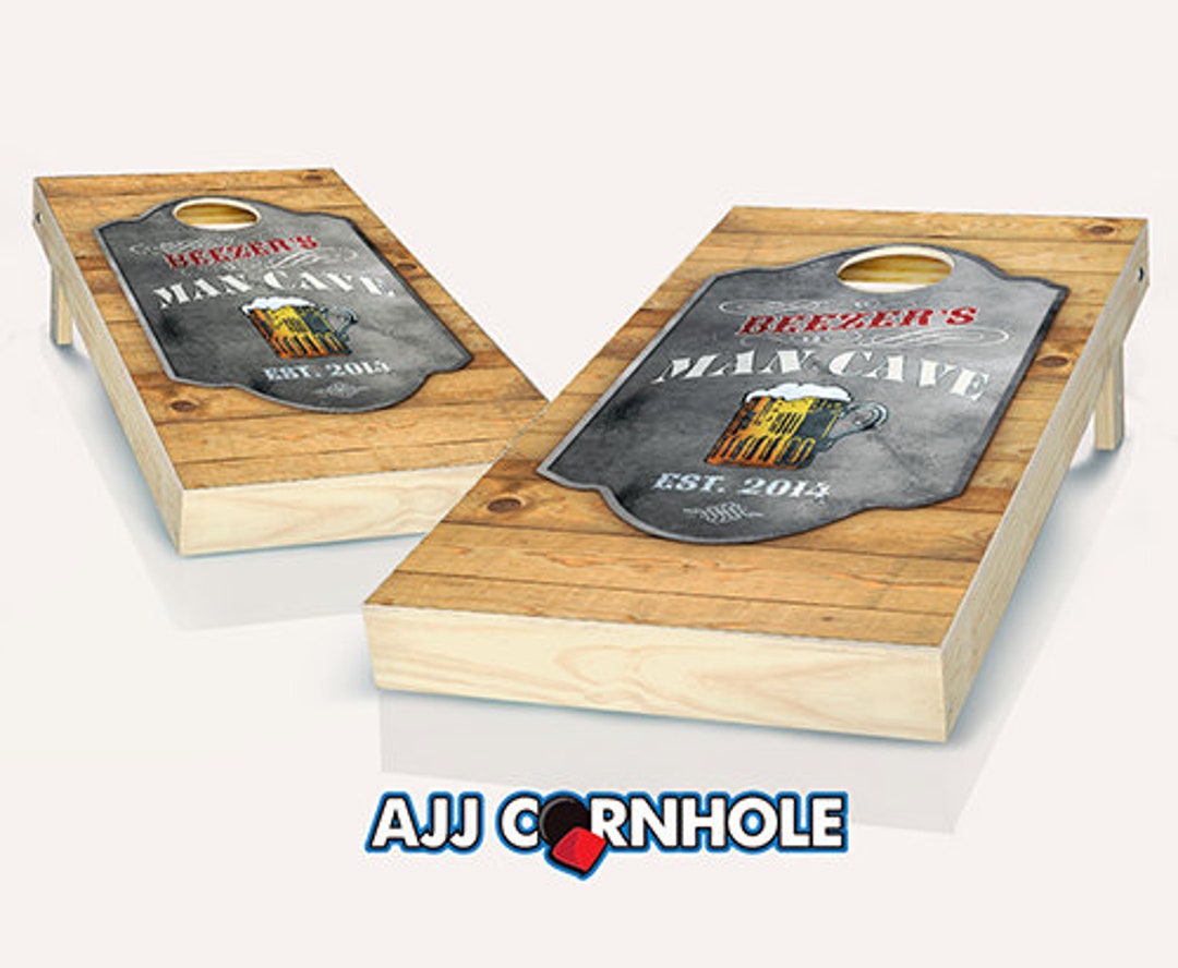 Personalized Man Cave Cornhole Set W/ Bags - Cornhole Set - Cornhole ...
