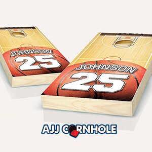 Jersey Court Basketball Cornhole Set W/ Bags - Basketball Cornhole Set ...