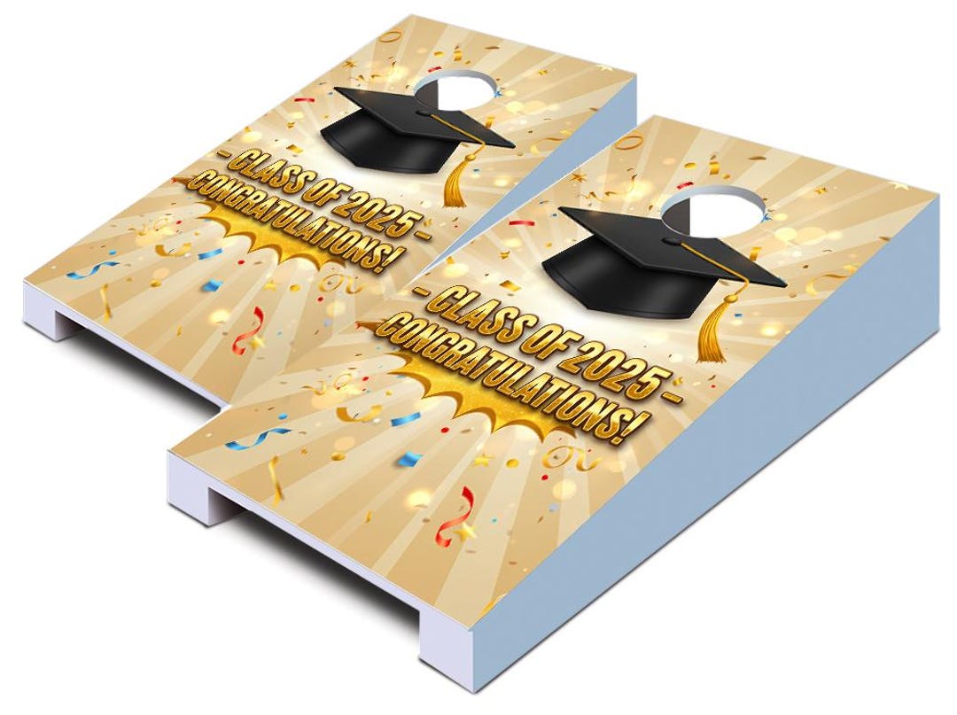 Class of 2025 Beige Cornhole Set With Bags - Desktop Cornhole - Mini ...