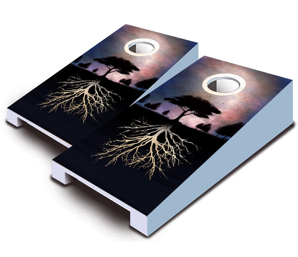 Nocturnal Roots Tabletop Cornhole Set With Bags Desktop - Etsy