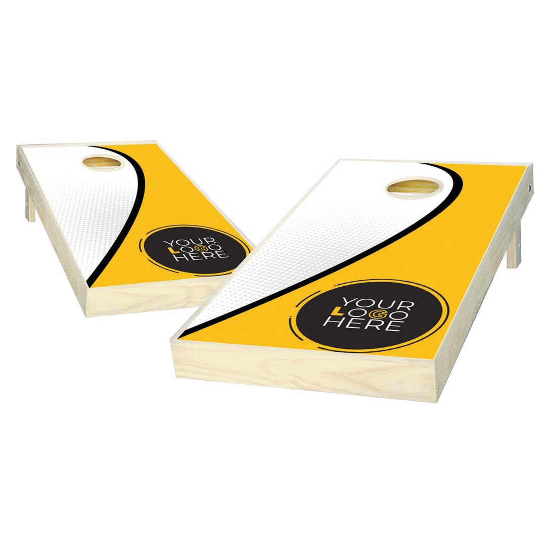 Custom Cornhole Set - Add Your Logo Here - Custom Abstract Swoosh ...