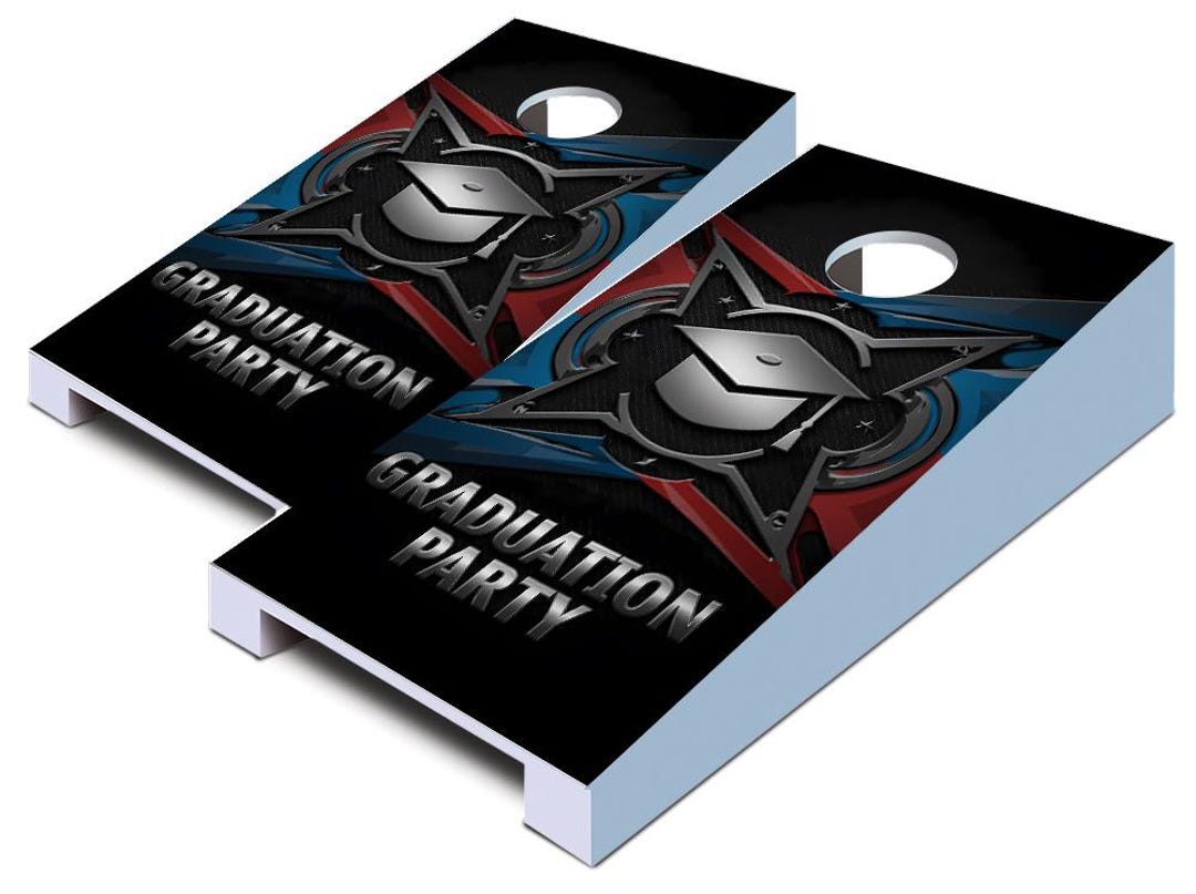 Graduation Party Red Blue Metal Cornhole Set With Bags - Desktop ...