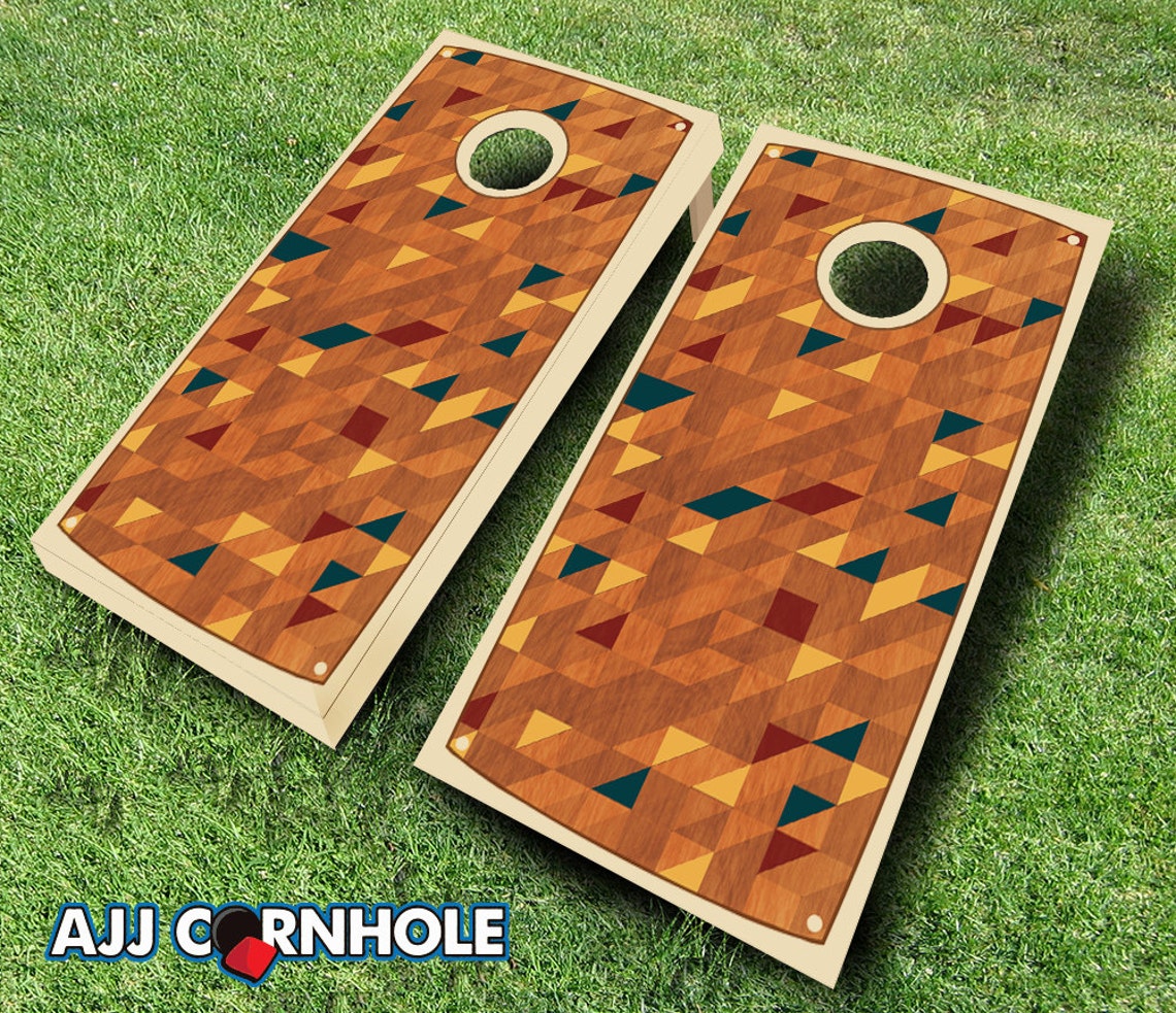 Retro Stained Riser Cornhole Set With Bags Cornhole Set | Etsy