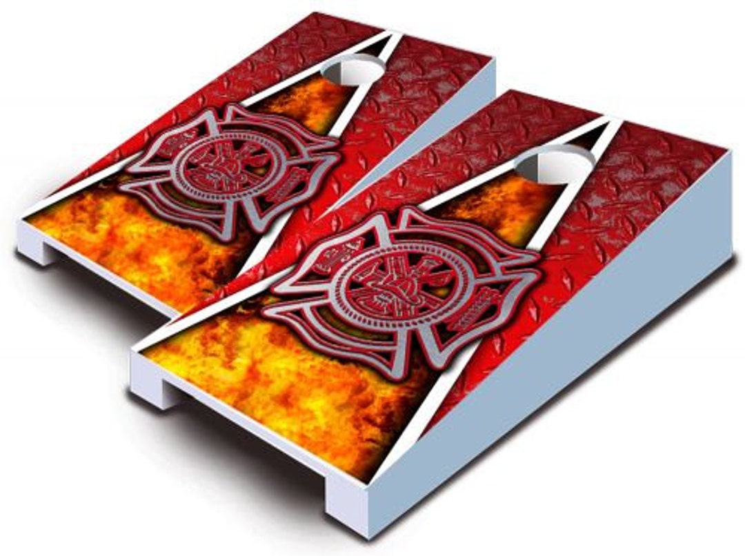 Fire Department Tabletop Cornhole Set With Bags - Desktop Cornhole ...