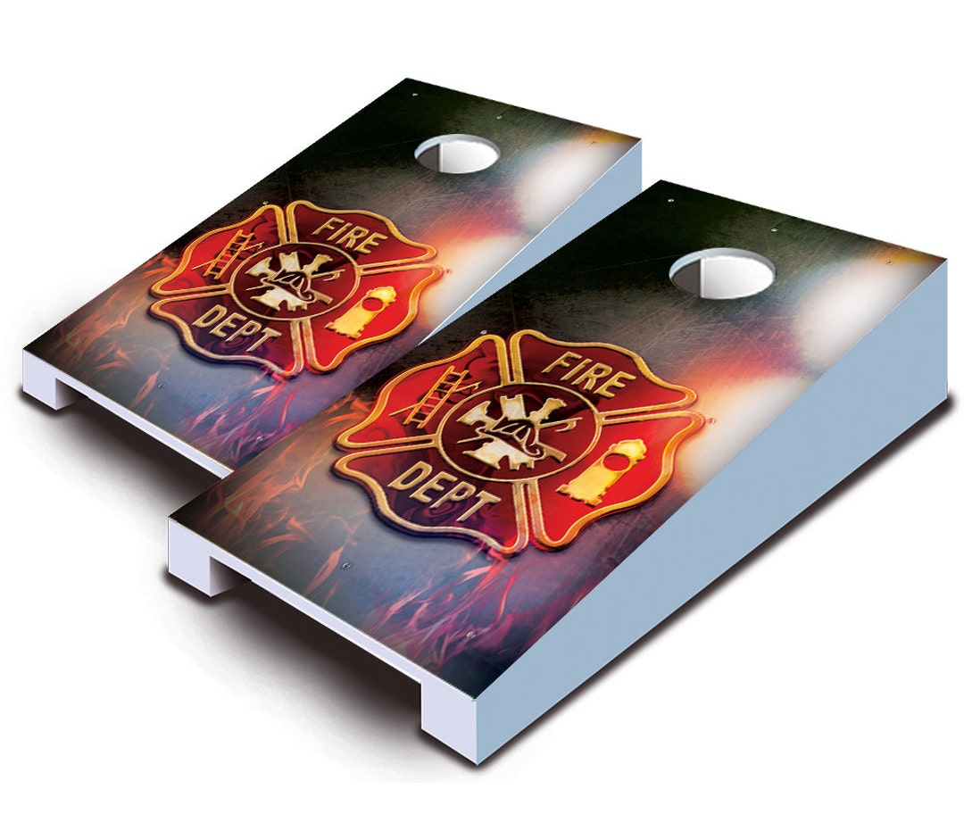Fire Badge Tabletop Cornhole Set With Bags - Desktop Cornhole - Mini ...