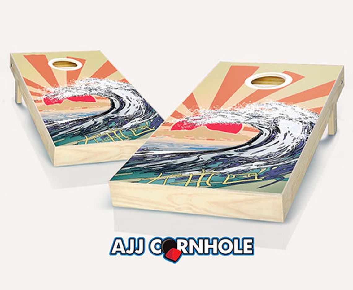 Waves Cornhole Set With Bags - Beach Cornhole Set - Cornhole - Quality ...