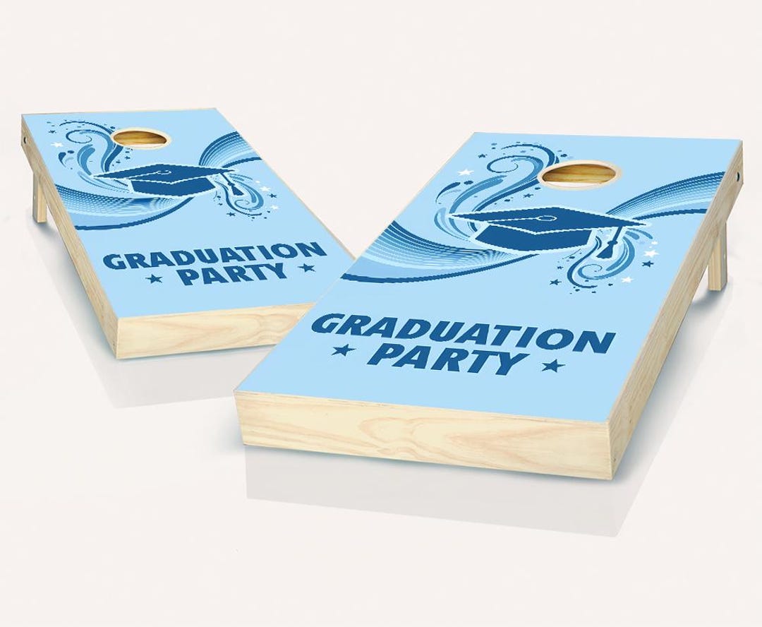 Graduation Party Baby Blue Cornhole Set With Bags - Golf Cornhole Set ...