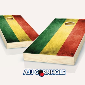 Rasta Flag Cornhole Set With Bags - Cornhole Set - Outdoor Game ...