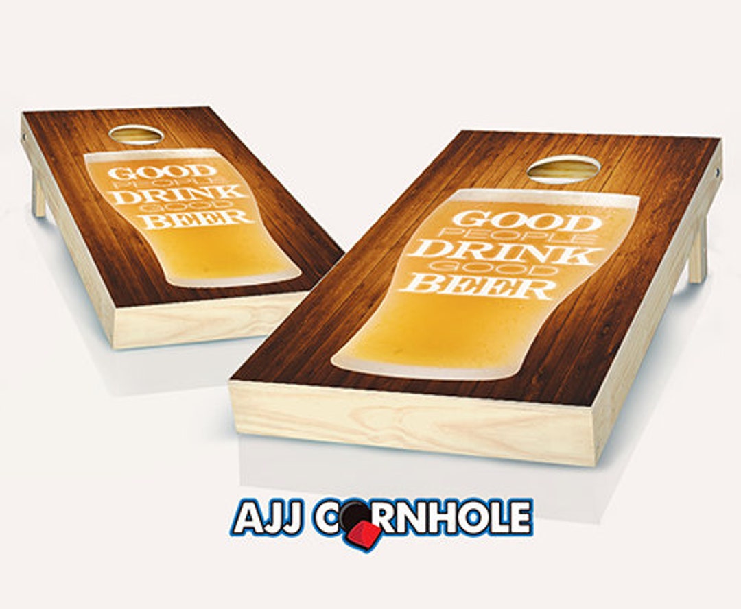 Good People Drink Good Beer Cornhole Set With Bags - Beer Cornhole Set ...