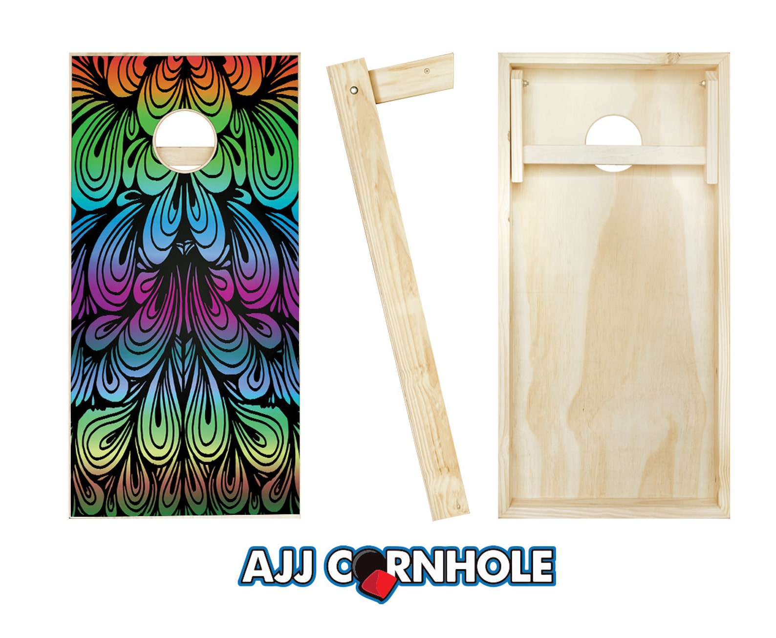 Rainbow Swirl Cornhole Set With Bags - Cornhole Set - Cornhole ...