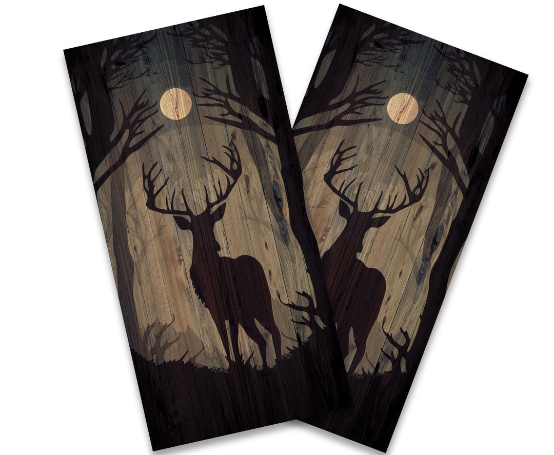 Graveyard Shift Buck Cornhole Wraps - Cornhole Wraps - Cornhole Skins ...