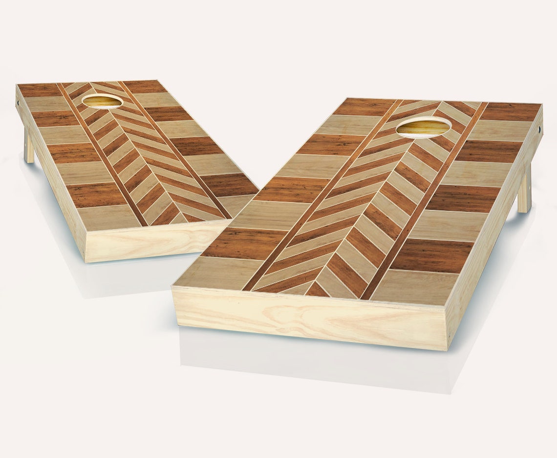 Retro Stained Arrow Cornhole Set With Bags - Cornhole Set - Stained ...