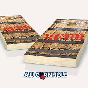 Beer Barrel Cornhole Set With Bags - Cornhole Set - Outdoor Game ...