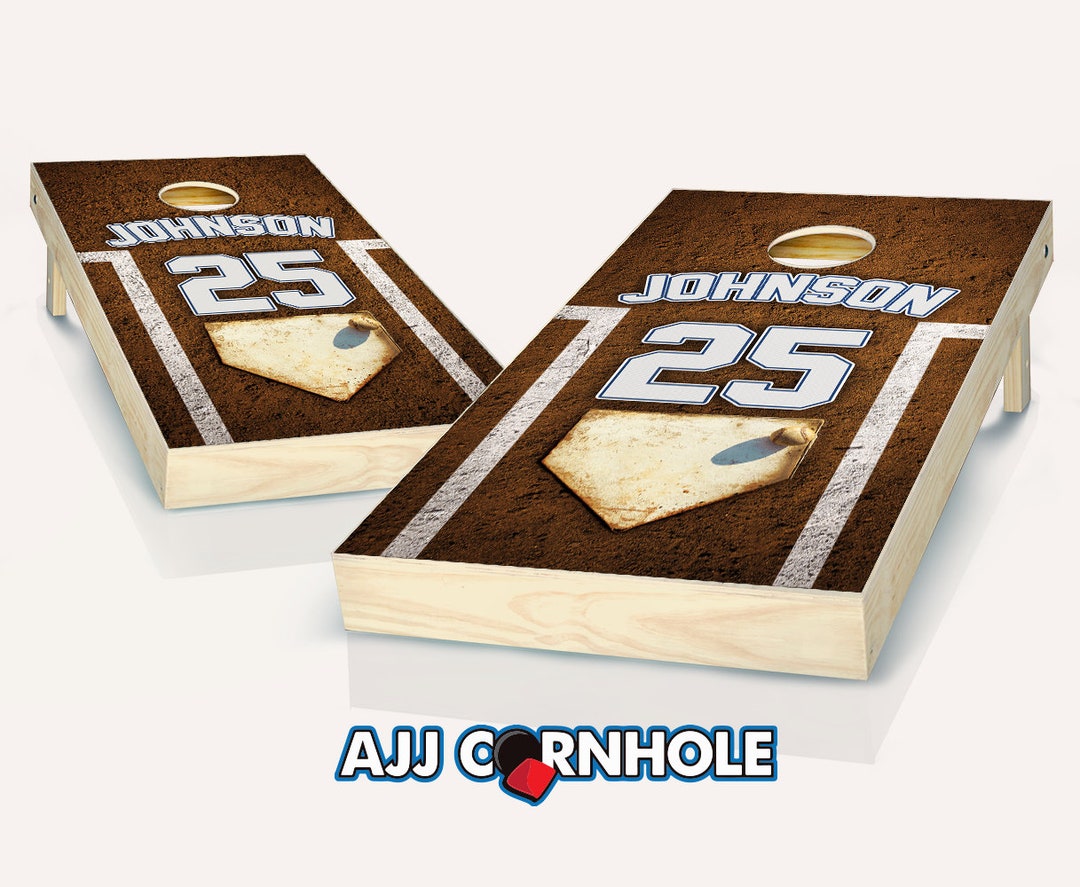 Personalized Baseball Cornhole Set W/ Bags - Baseball Cornhole Set ...