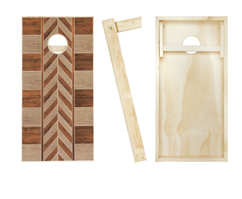 Retro Stained Arrow Cornhole Set With Bags - Cornhole Set - Stained ...