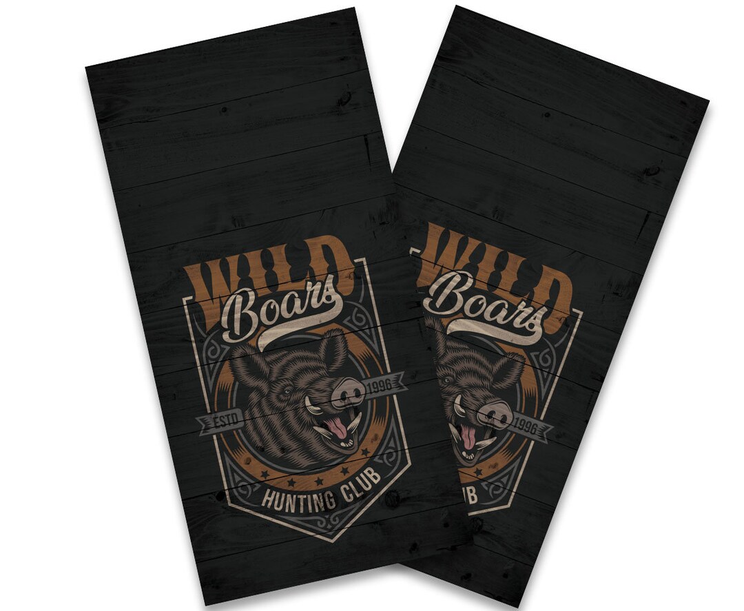 Wild Boar Hunting Club Wraps - Cornhole Wraps - Cornhole Skins - Vinyl ...
