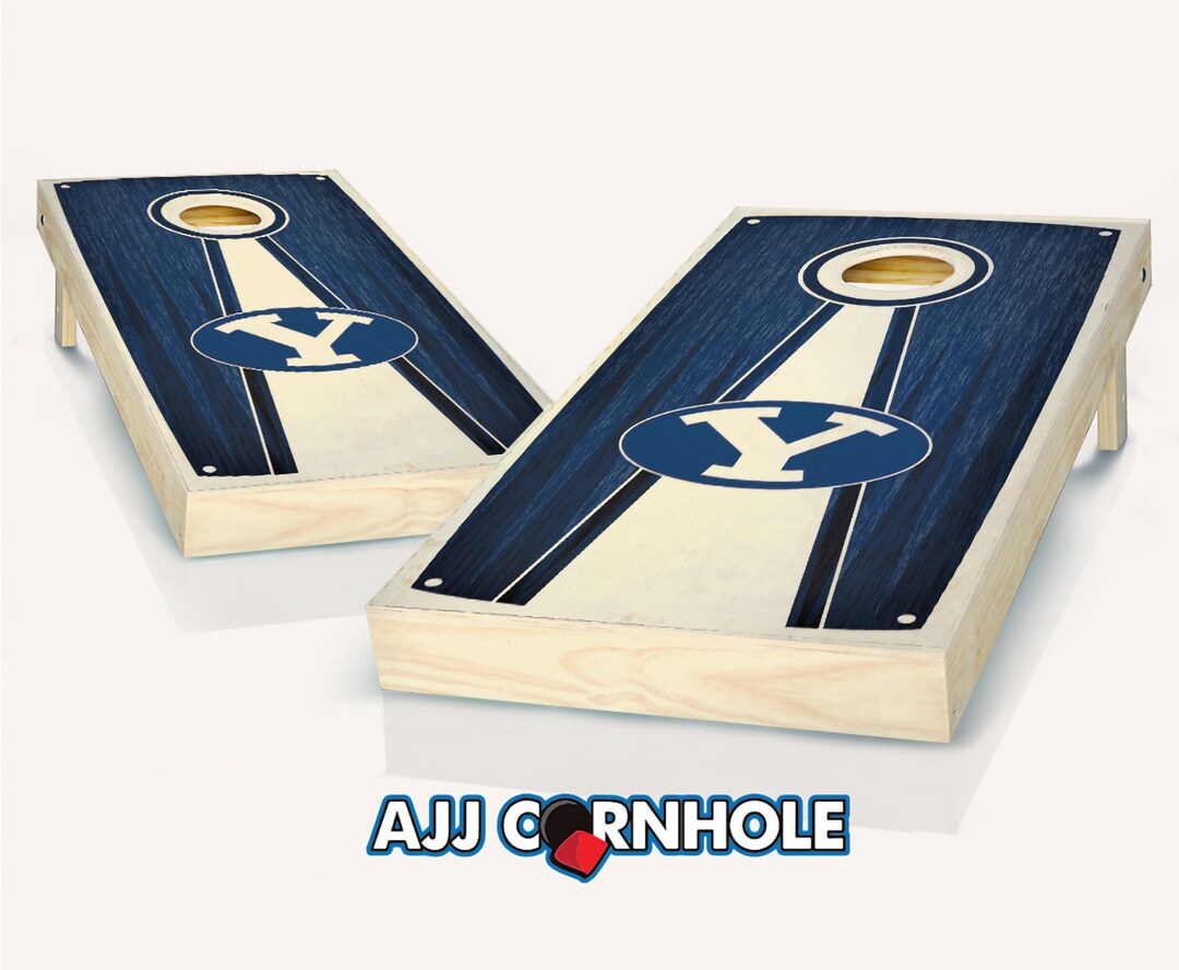 Officially Licensed BYU Cougars Pyramid Stained Cornhole Set With Bags ...