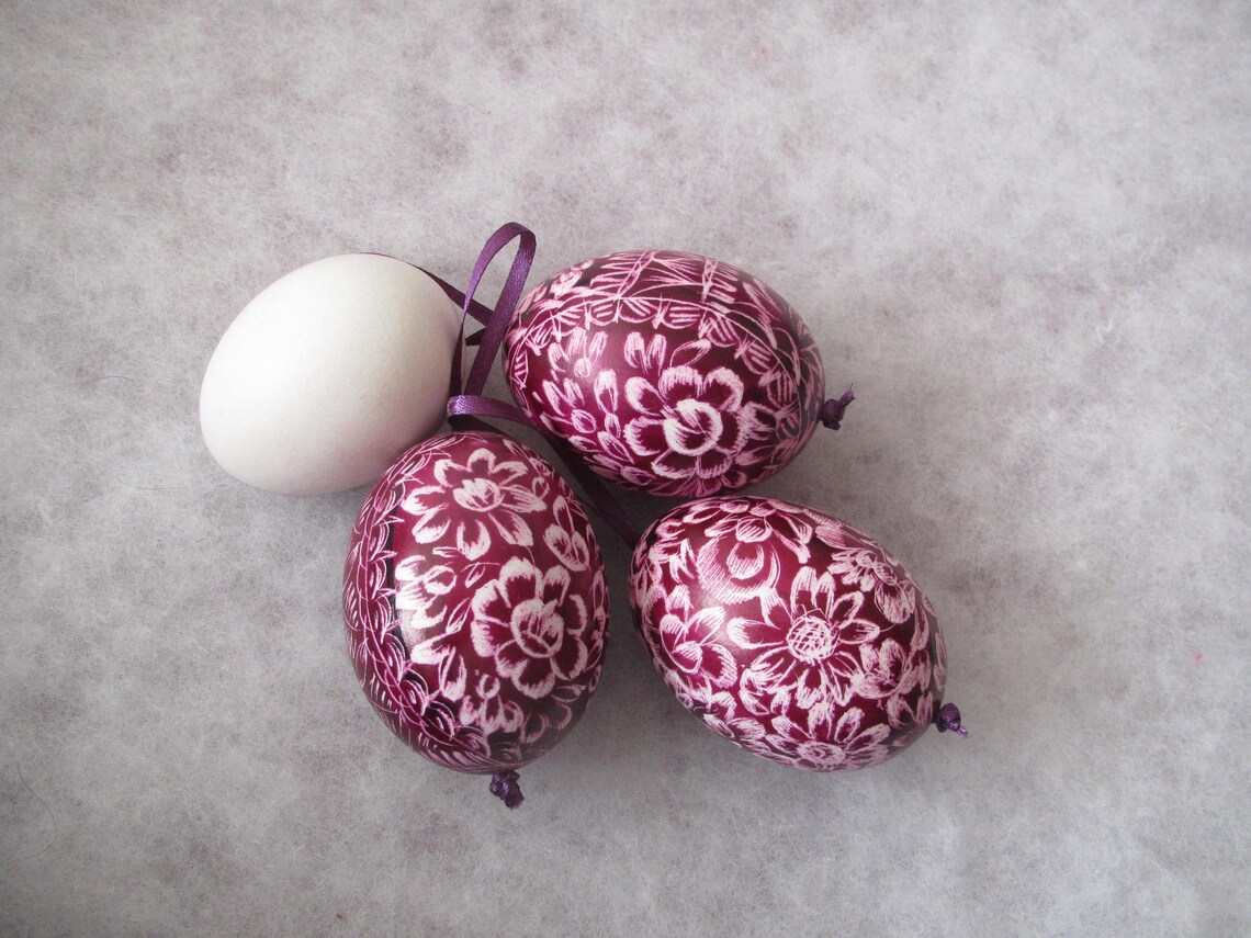 Easter Egg 3 Pc real Duck Egg Adorned With Traditional - Etsy