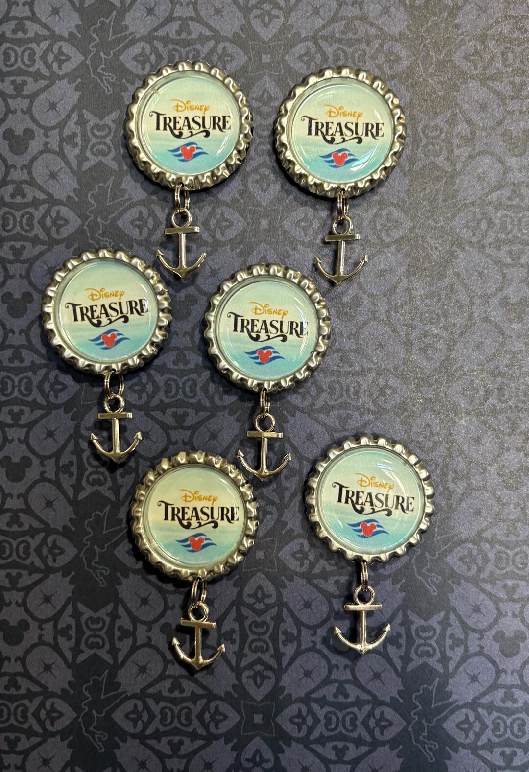 Disney Treasure Magnets, Silver Anchor Charm / Set of 6 or 12 / Fish ...