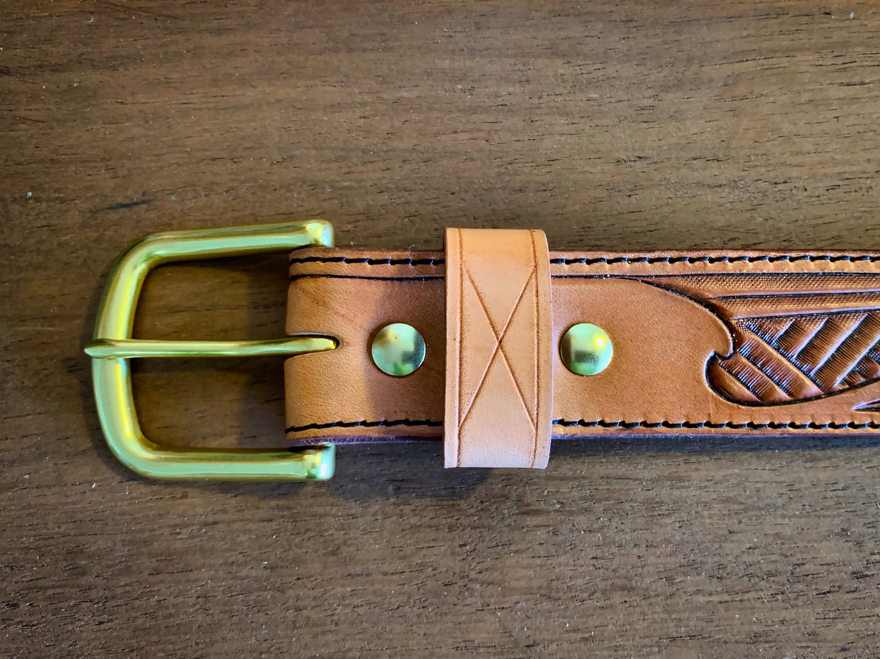 Polynesian Wave Pattern Hand Made Leather Belt - Etsy