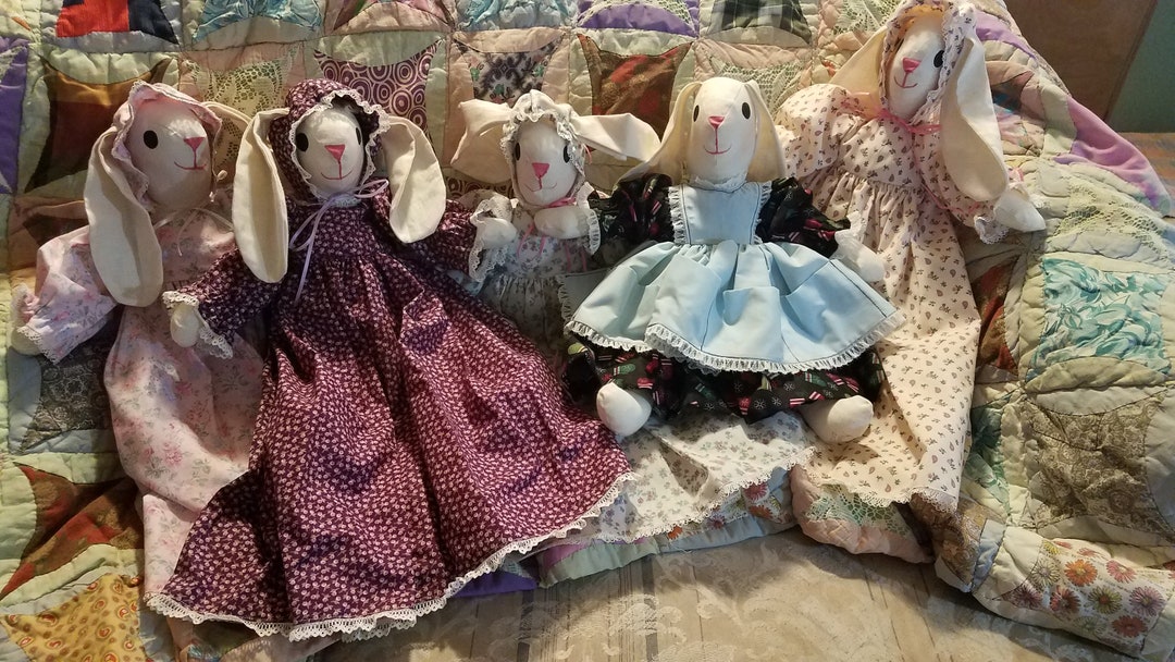 Handmade 16in. Muslin Bunny Dolls - Etsy