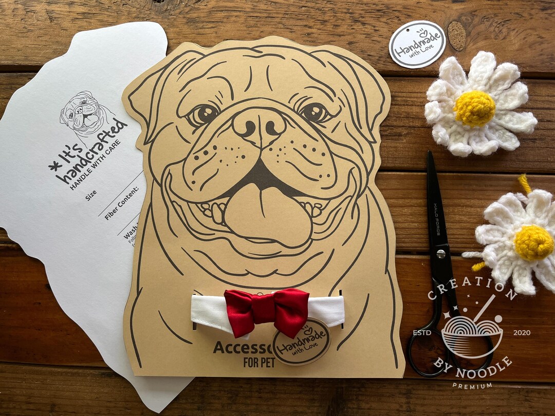 Printable English Bulldog Pet Collar DIY Display Card Dog Accessory ...