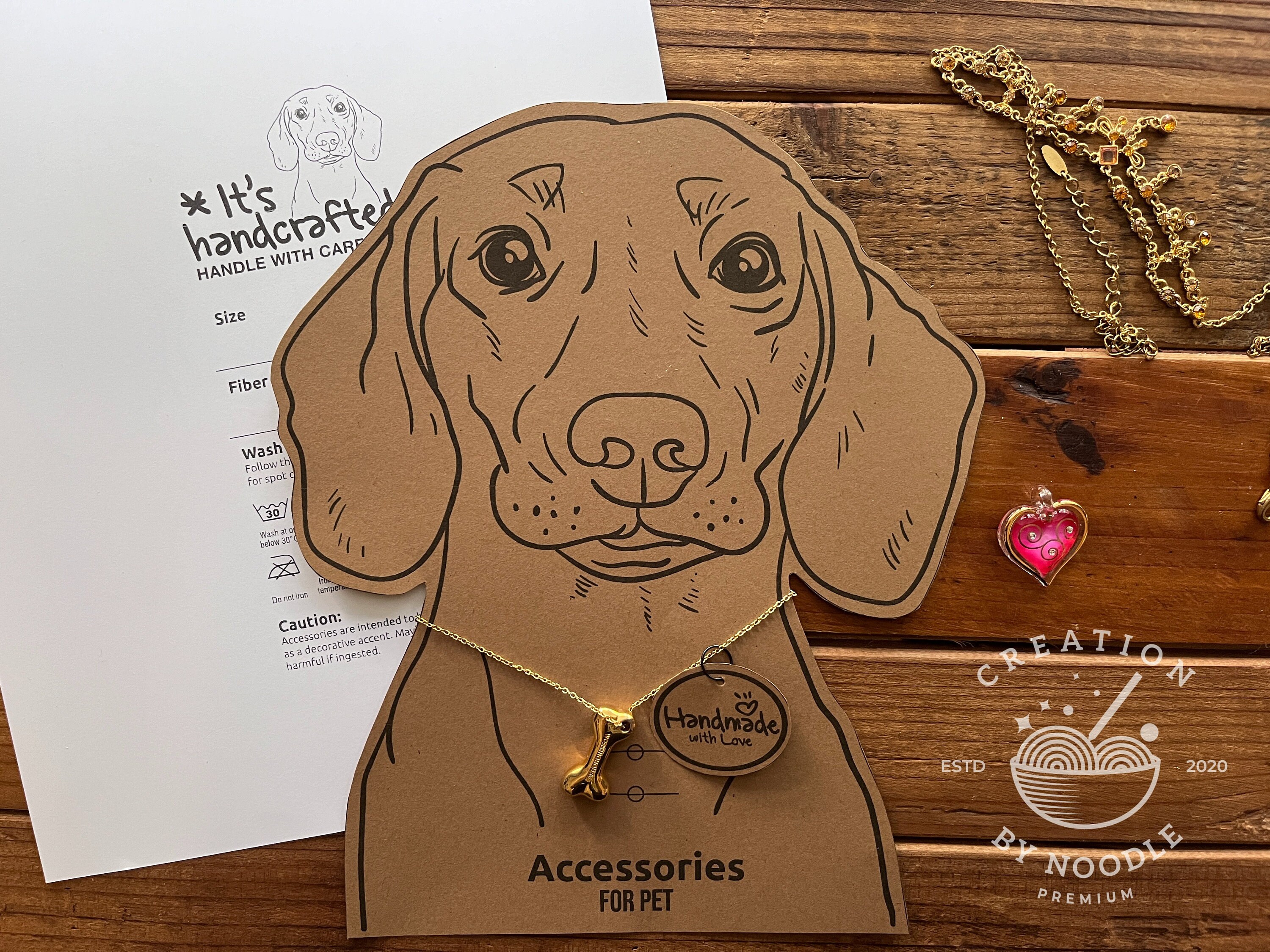 Printable Dachshund Pet Collar DIY Display Card Dog Accessory Display ...