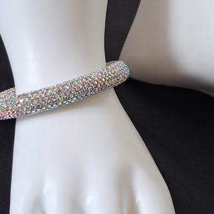 Women Elegant Silver Multi Colour Chunky Rope Effect Rhinestone Sparkly ...