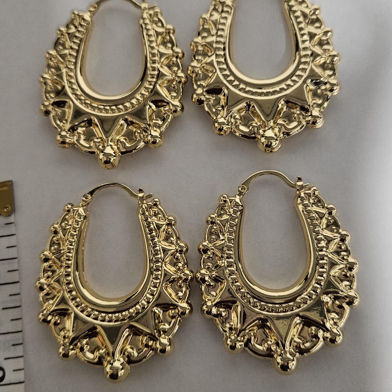 Vintage Gold Creole Hoops - Etsy