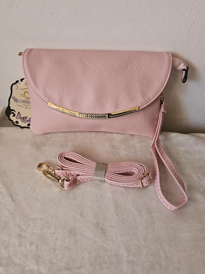 Women Girl Pink Colour Envelope Crossbody Purse Shoulder Handbag All ...