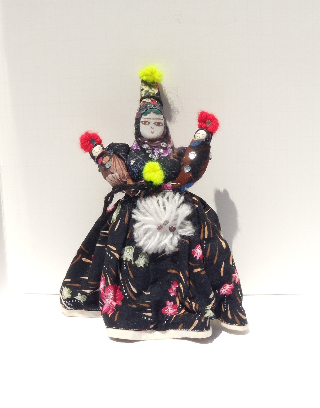 Turkish Folk Art Doll, Soganli Doll With Twin Babies, Wood and Cloth ...