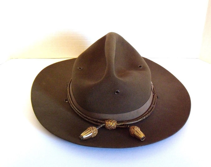 WW 1 Stetson Campaign Hat, World War 1 Wool Felt Officer Campaign Hat ...