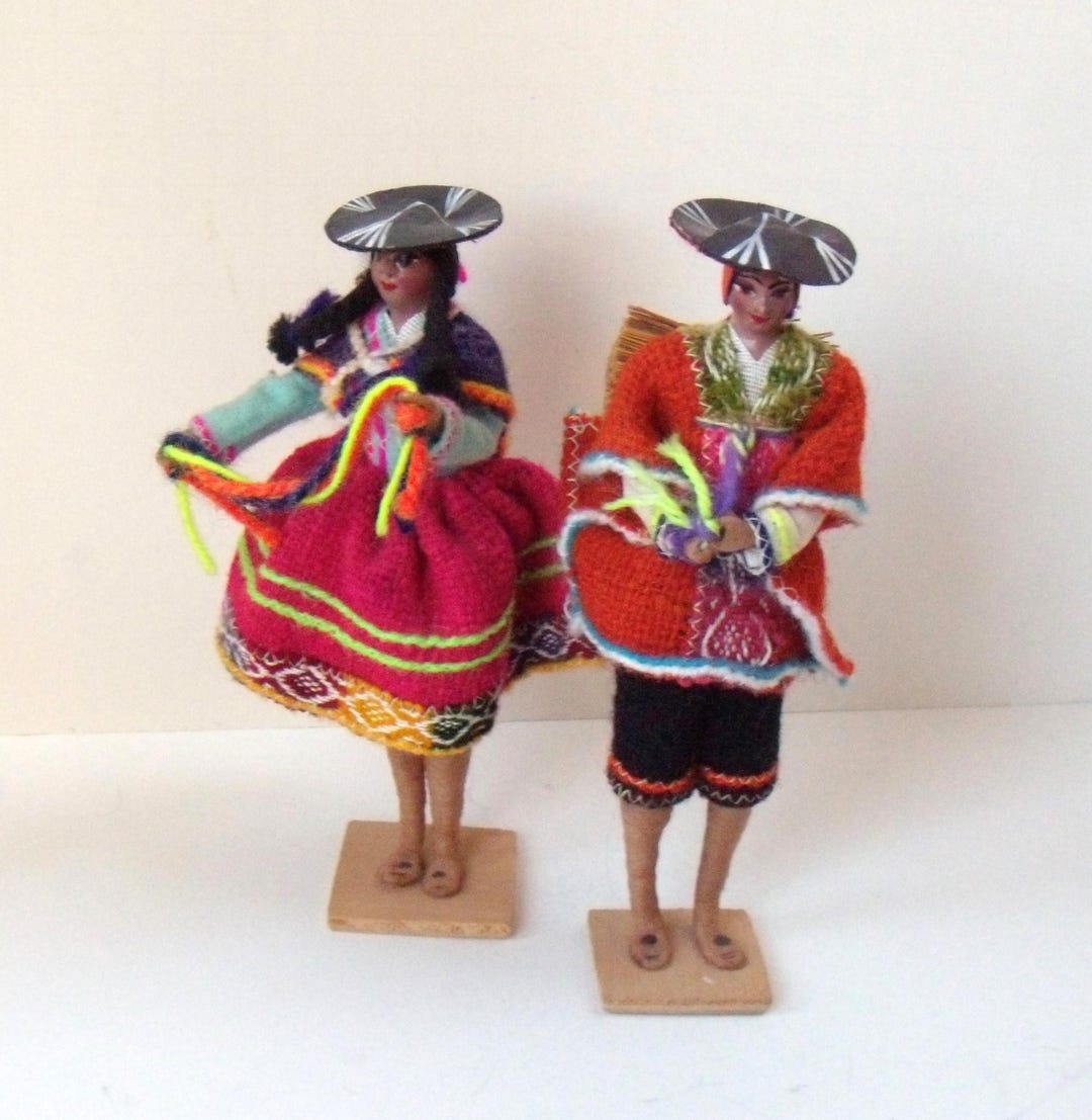 Peruvian Doll Couple, Peruvian Folk Dolls, South American Dolls ...