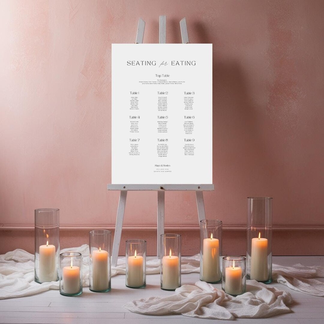 Tableau des tables de mariage MAYA, plan de table moderne, plan de ...