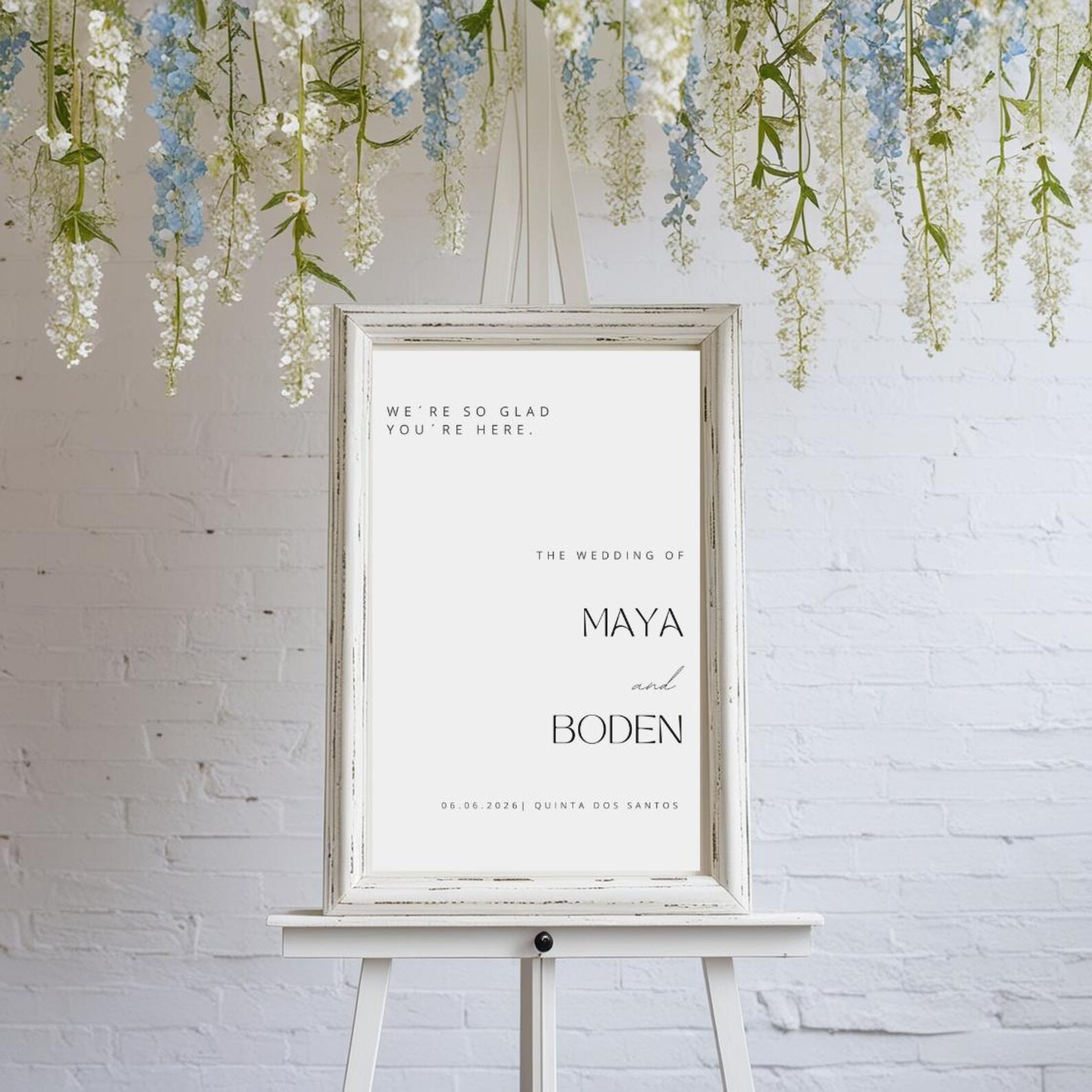 MAYA Modern Wedding Welcome Sign Template, so Glad Youre Here ...