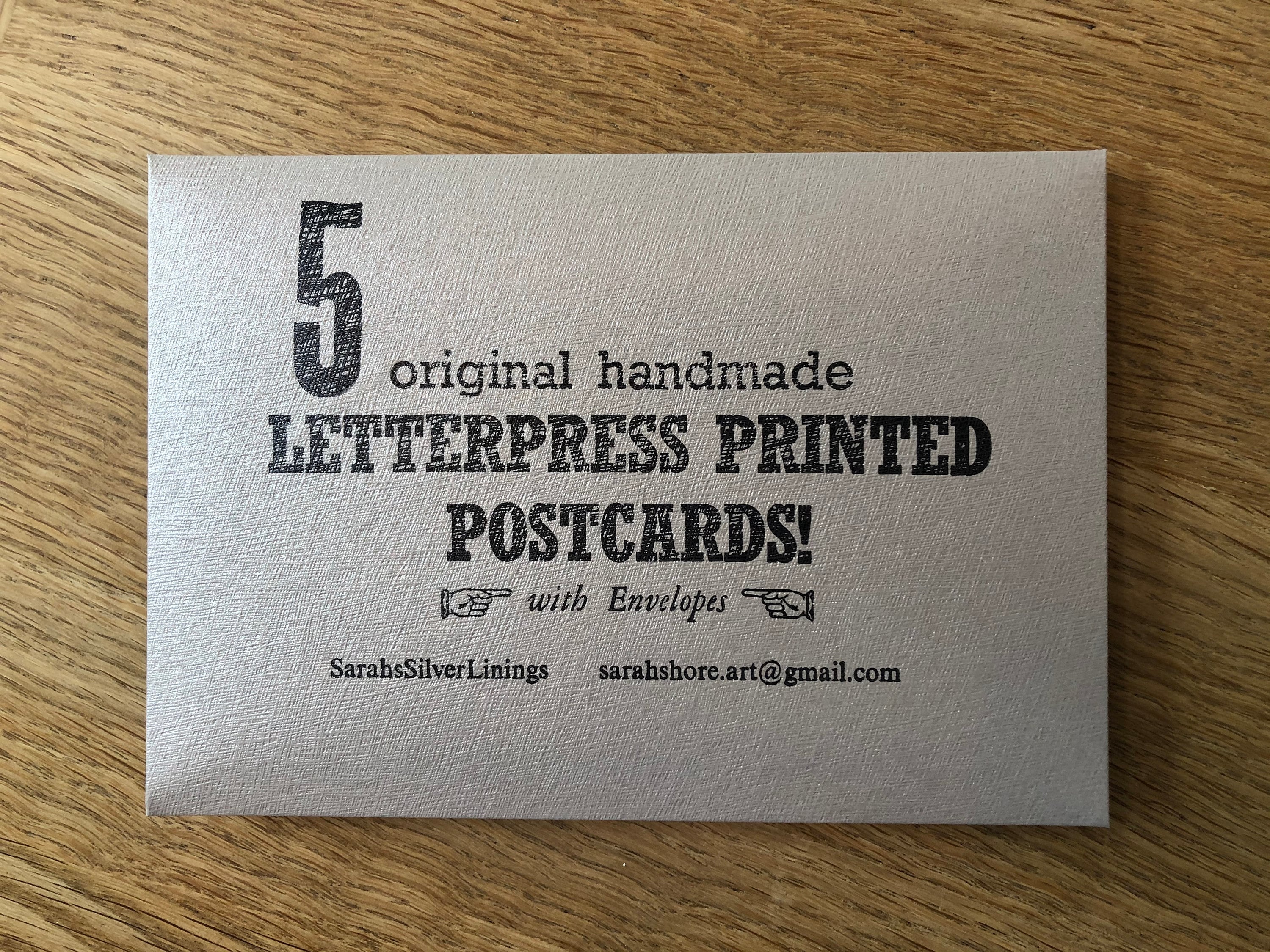 Postcard Set 5 Letterpress Postcards 5 original letterpress | Etsy