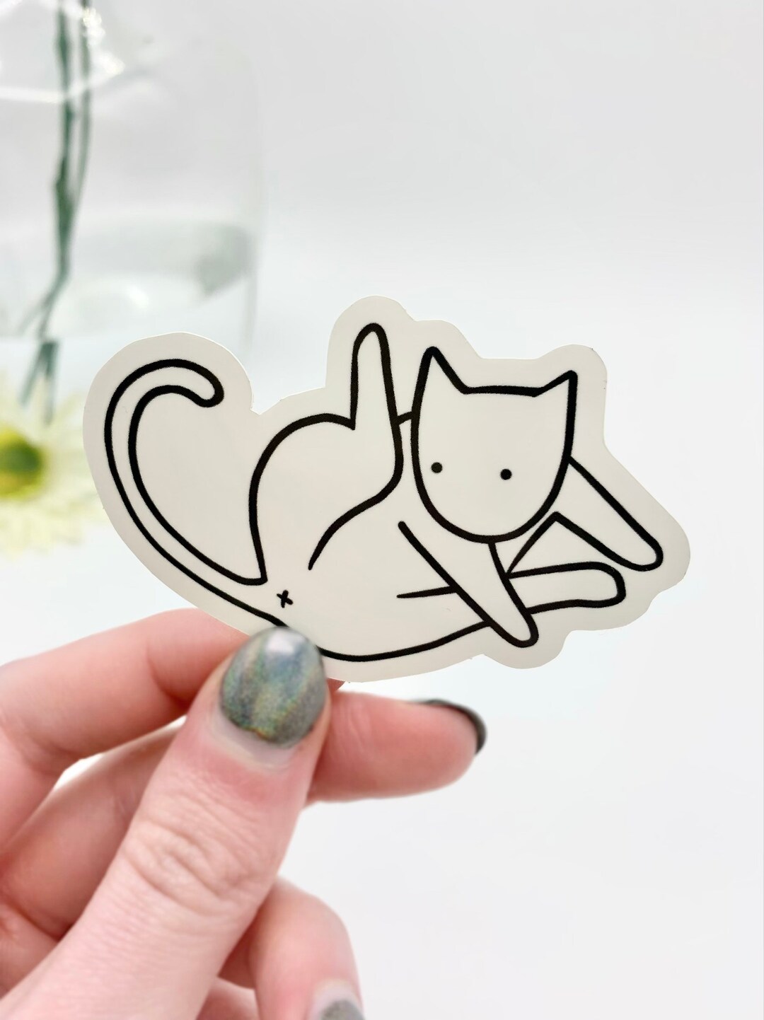 Funny Cat Butt Vinyl Stciker / Glossy Weather Proof Kitty Decor / Kitty ...