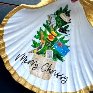 Merry Chrissy Tree, Oyster Shell Ornament Coastal Decor, Australian ...