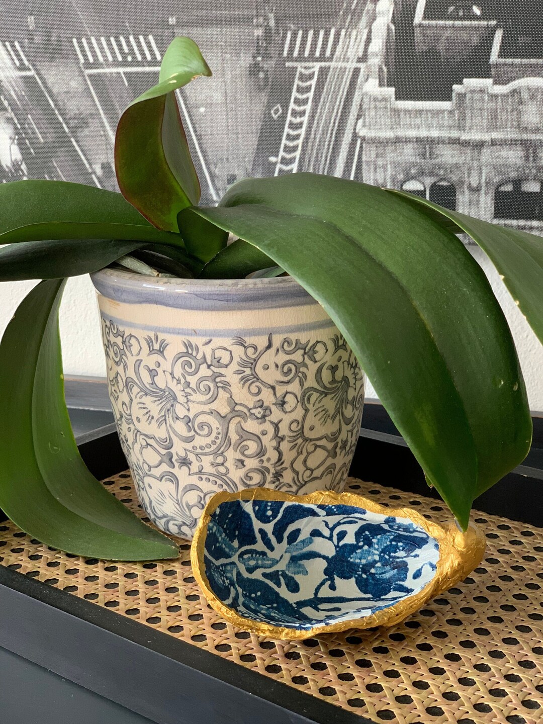 Blue Batik XL Decorative Oyster Shell Home Accent Gift Idea - Etsy