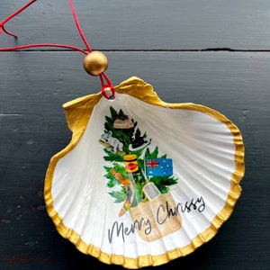 Merry Chrissy Tree, Oyster Shell Ornament Coastal Decor, Australian ...
