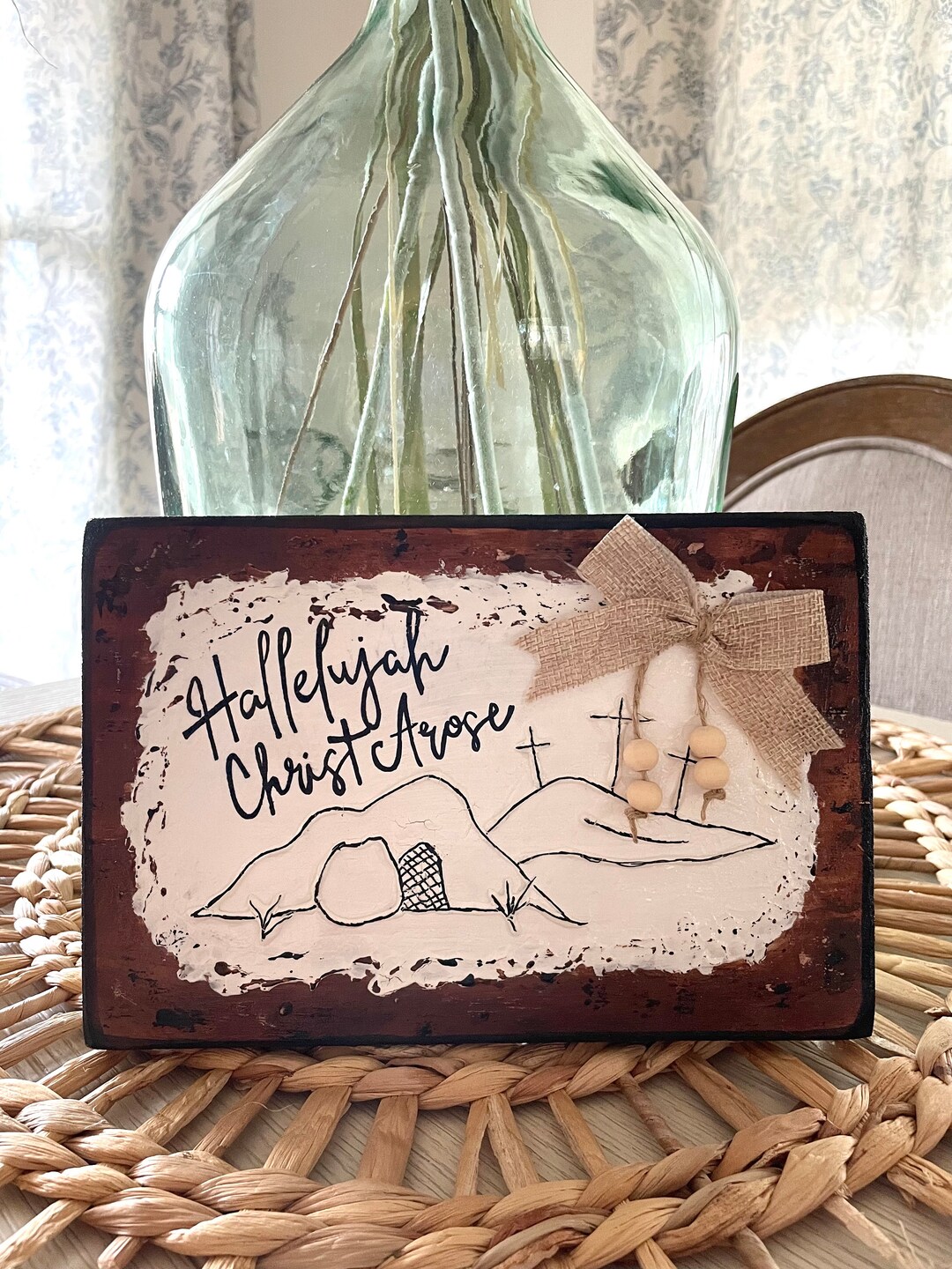 Handmade Resurrection Sign, Hallelujah Christ Arose, Easter, Empty Tomb ...