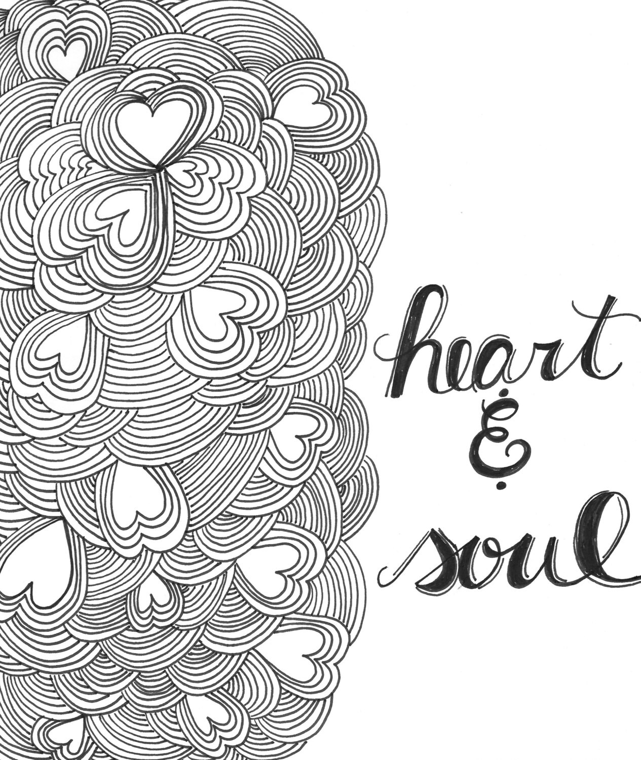 Heart and Soul Bible Journal Coloring Page - Etsy