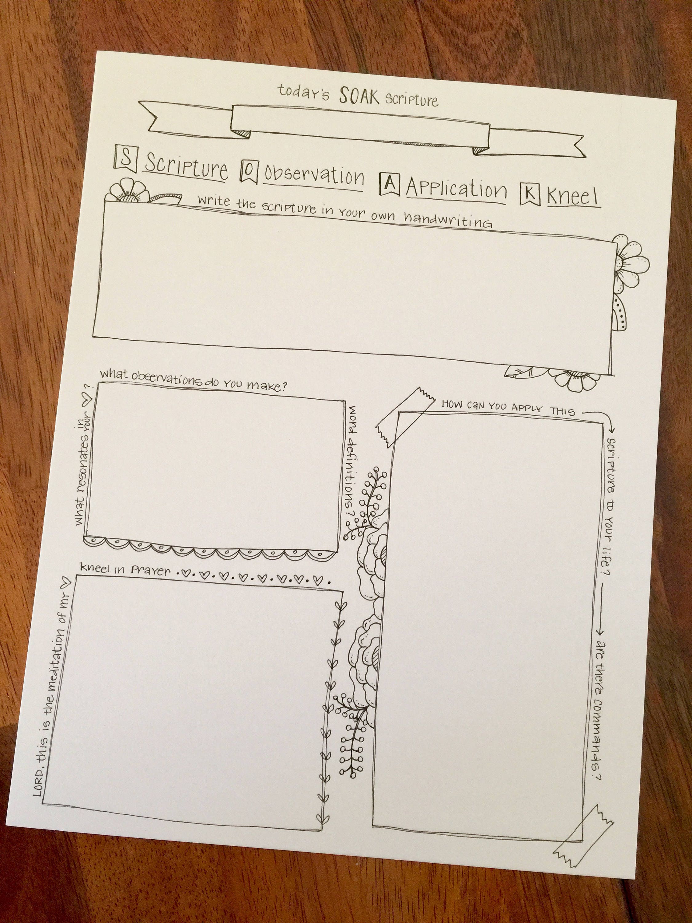 SOAK Scripture and Bible Journaling Printable - Etsy