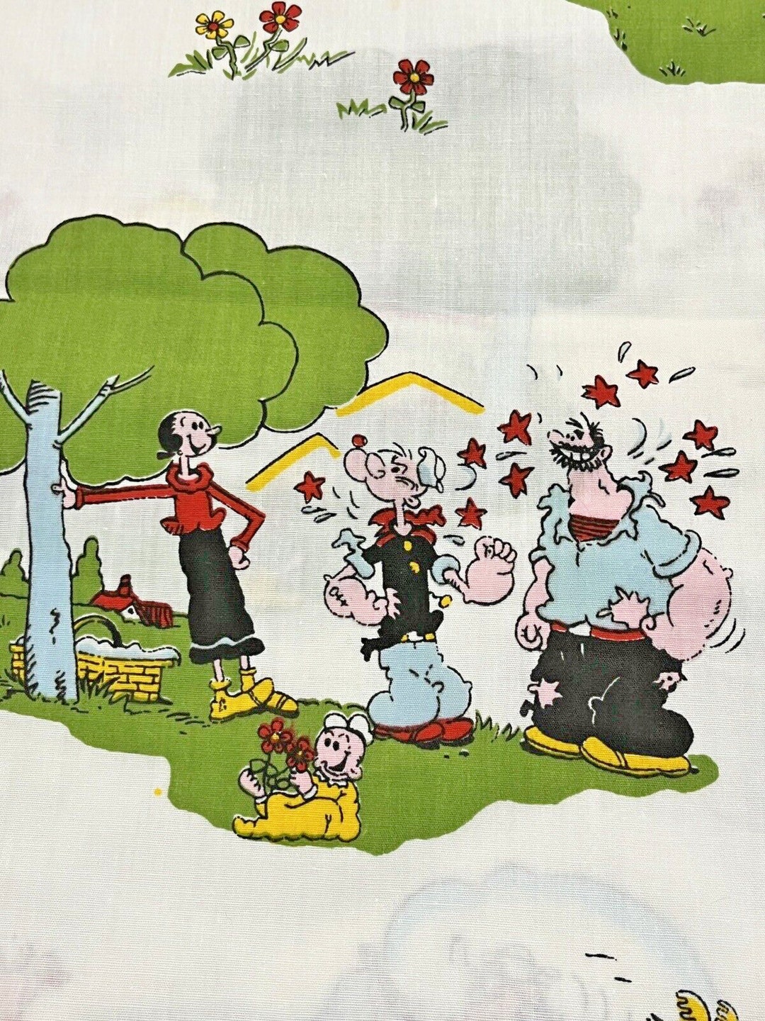 POPEYE the Sailor Man Fabric 2.5 Yards Cotton Brutus Olive Oyl Sweet ...
