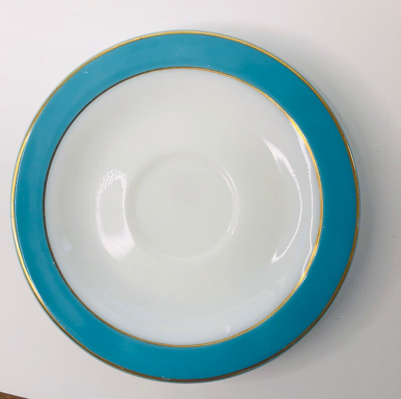 Pyrex Regency Blue Band With Gold Trim Cup and Saucer Sets Vintage ...