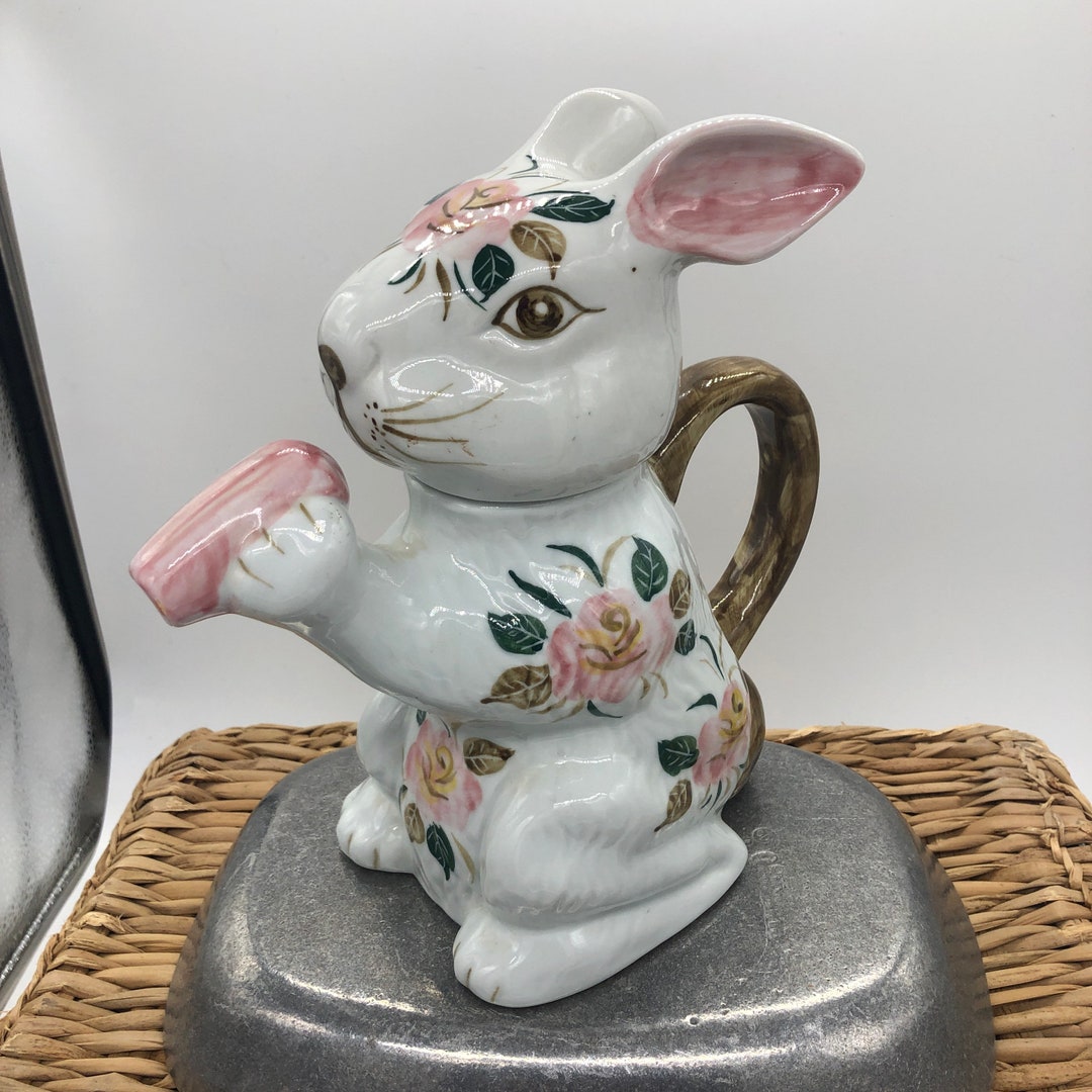 Rabbit Carrot Teapot Bunny Teapot With Carrot Floral Teapot - Etsy